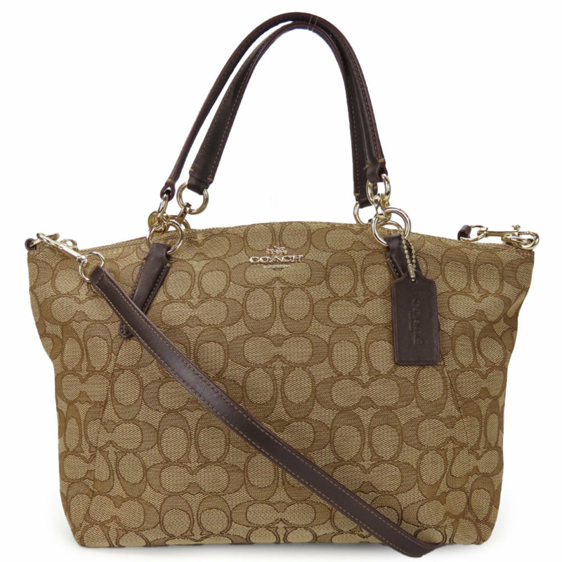 Coach 手提包 F36625 標誌帆布皮革米色棕色單肩包女士包 COACH｜PopChill 拍拍圈