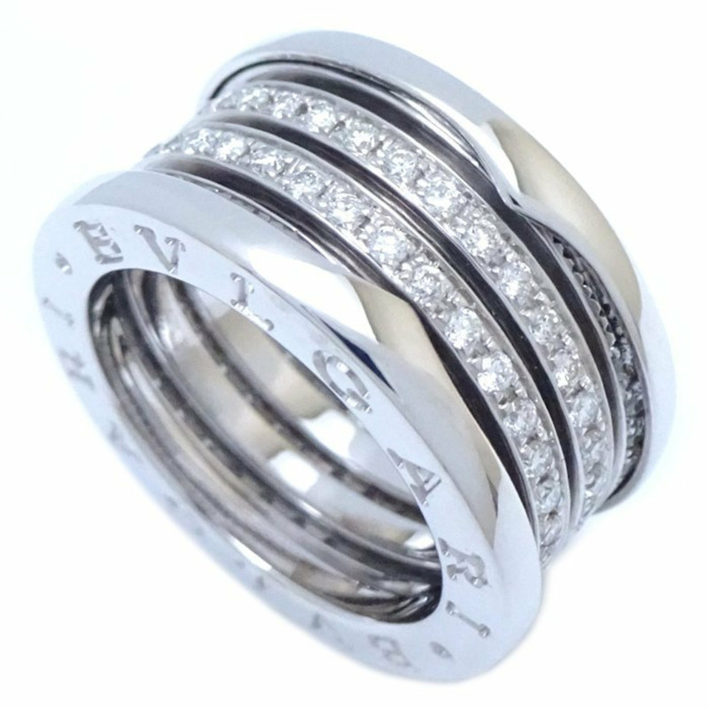 BVLGARI B.zero1 戒指 鑽石 4 戒圈 M #52 K18WG 白金 293148｜PopChill 拍拍圈