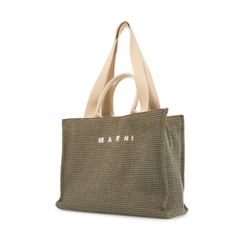 MARNI large raffia effect tote bag SHMQ0034U1P3860 DUSTY OLIVE｜PopChill 拍拍圈