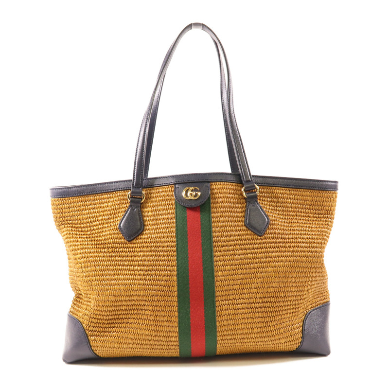 GUCCI Raffia Ophidia GG金扣肩背袋｜PopChill 拍拍圈