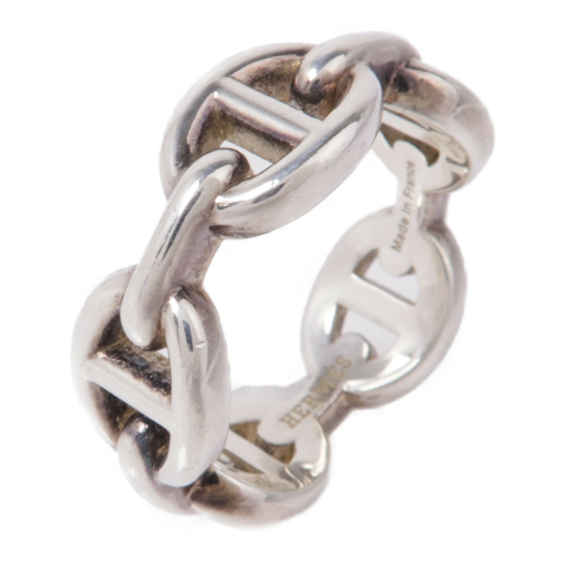 HERMES 925純銀Chaine d'ancre Enchainee ring戒指Hermes#50/US#5.25｜PopChill 拍拍圈