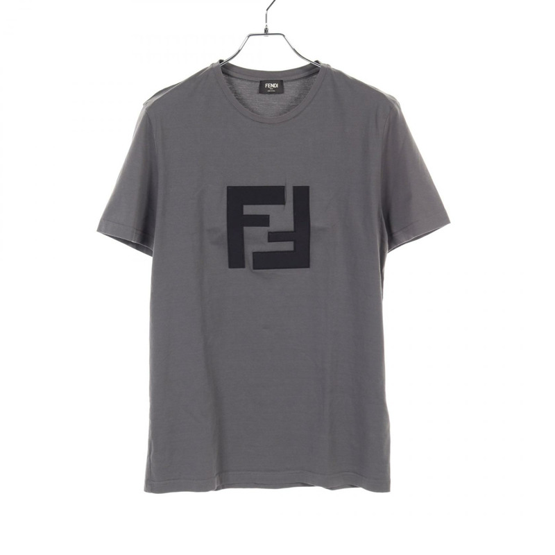 FENDI FF 標誌 T 卹 FAF532 A54P 棉質灰色二手男款｜PopChill 拍拍圈