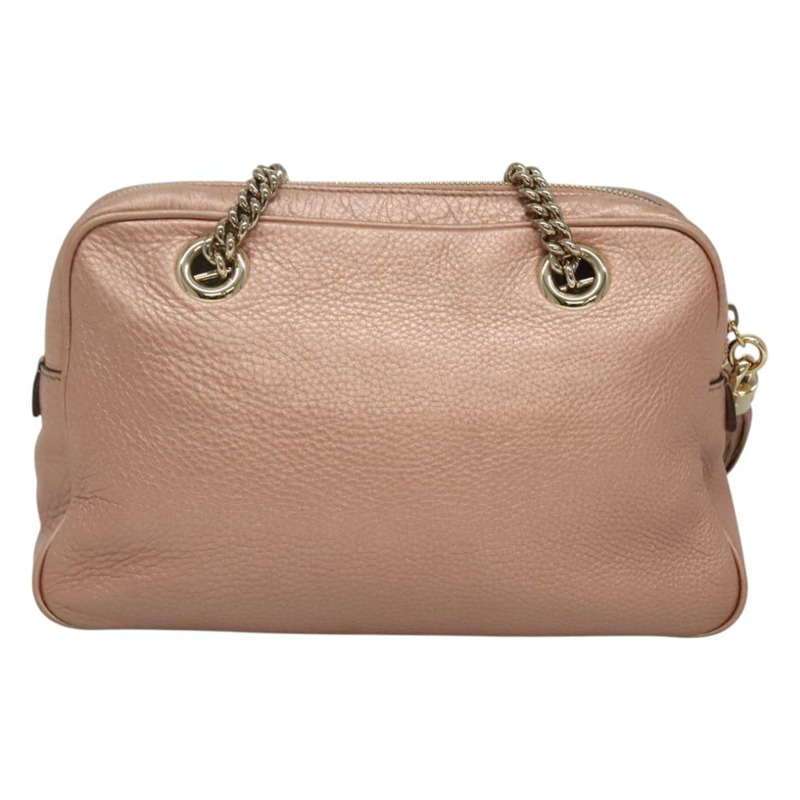 【日本直送】GUCCI 互鎖 Soho 小號單肩包 皮革 粉紅金色 308983 正品 117202｜PopChill 拍拍圈