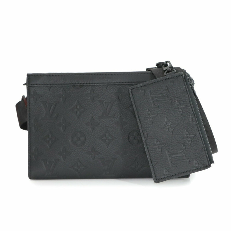 路易威登 Monogram Shadow Gaston 穿戴式錢包單肩包皮革黑色 M81115 RFID｜PopChill 拍拍圈