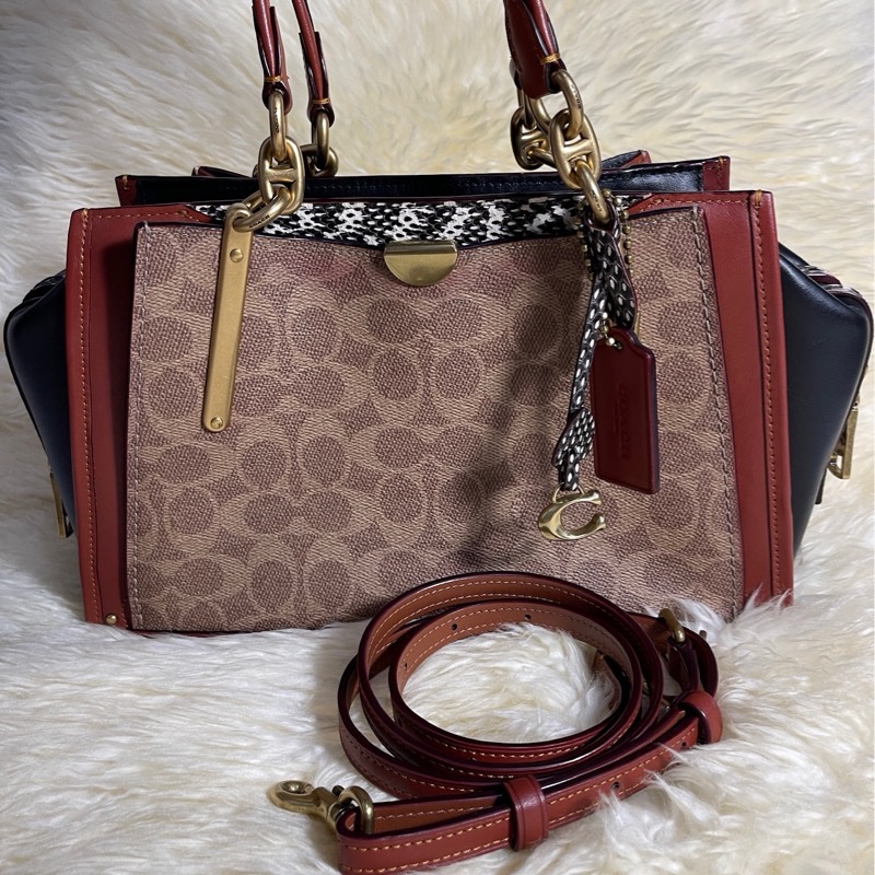 Coach Dreamer In Signature Canvas With Snakeskin Detail｜PopChill 拍拍圈
