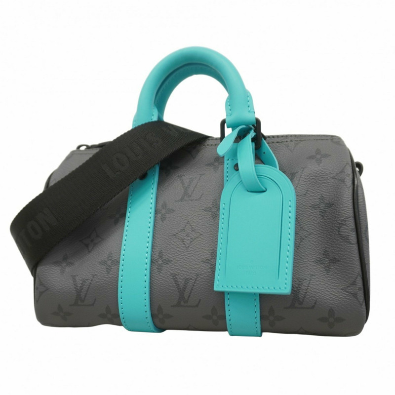 路易威登 Monogram Eclipse Reverse Keepall Bandouliere 25 手提包 M11645 綠松石藍 男款 ...