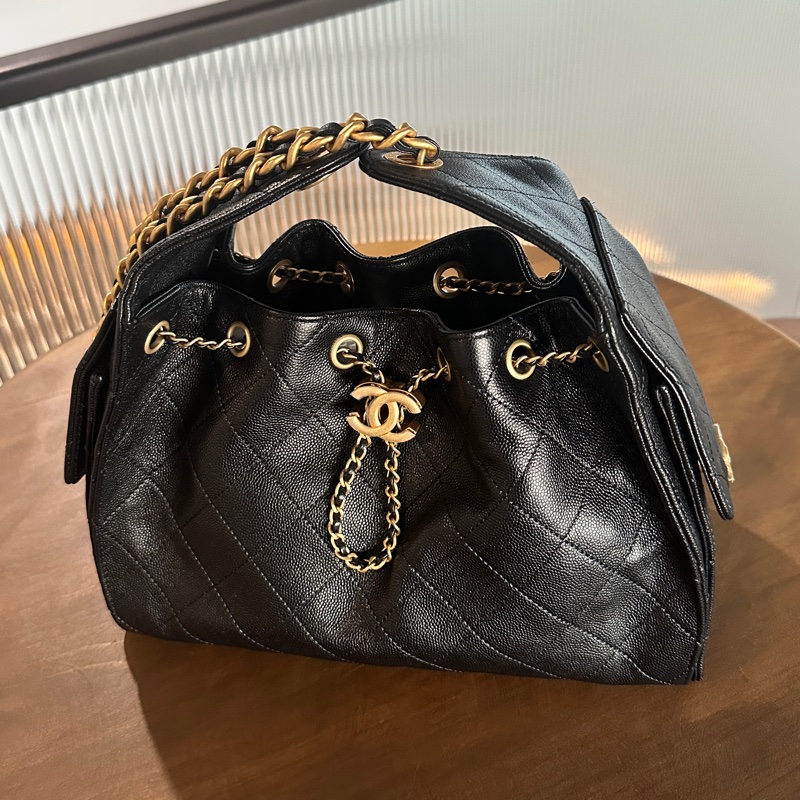 全新全配🩷Chanel 25 bag 小號 黑金荔枝牛皮💛💛｜PopChill 拍拍圈