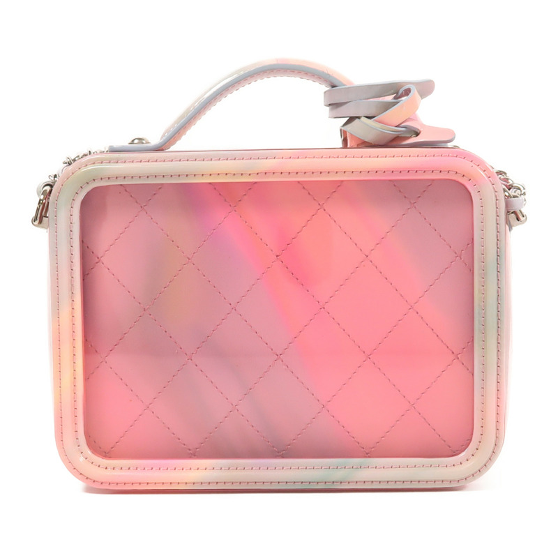 CHANEL PVC Vanity Case銀扣手挽肩背兩用袋｜PopChill 拍拍圈